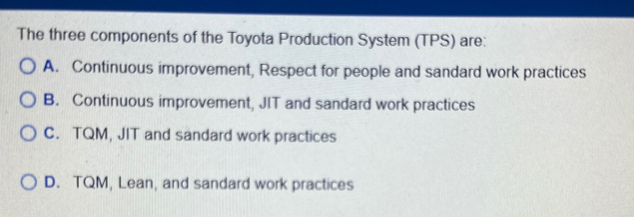 Solved The three components of the Toyota Production System | Chegg.com