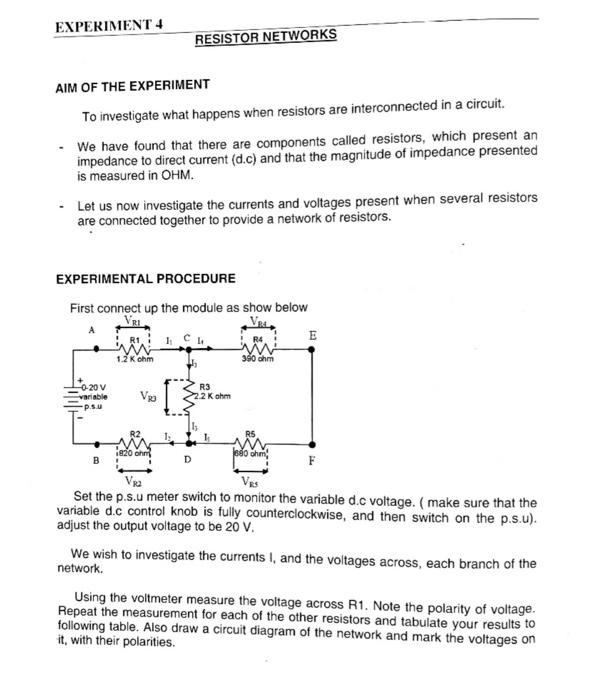Solved AIM OF THE EXPERIMENT To investigate what happens | Chegg.com