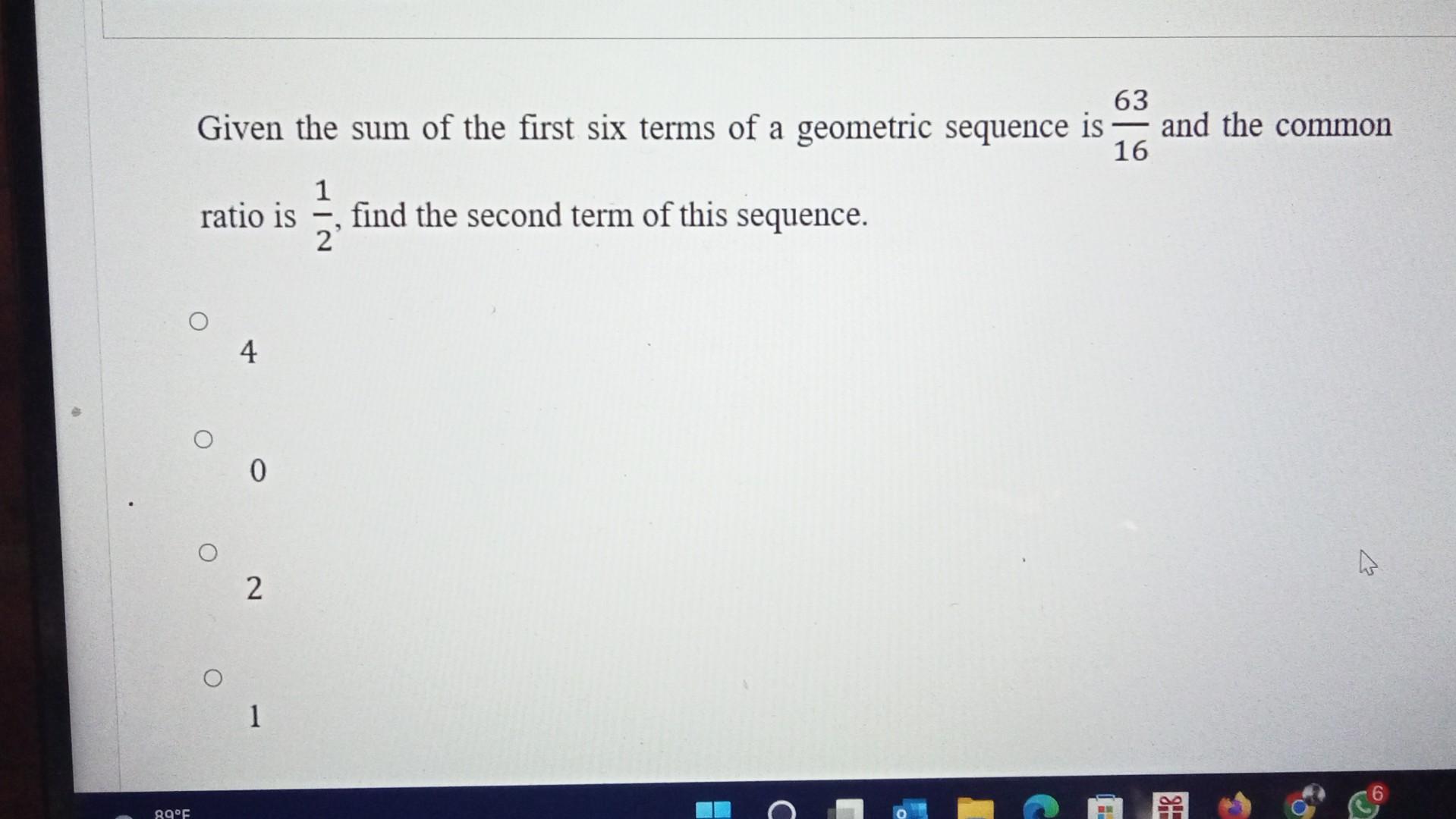 Solved Given the sum of the first six terms of a geometric | Chegg.com