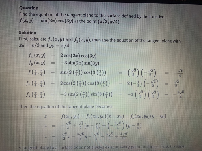 34 Equation Of Tangent Plane Calculator MussaratKlara 34 Equation Of Tangent Plane Calculator MussaratKlara