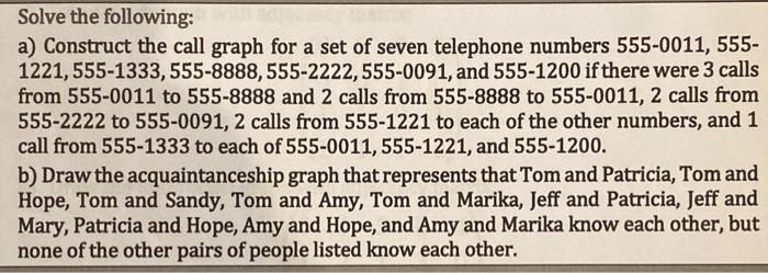 Solved Solve the following: a) Construct the call graph for | Chegg.com