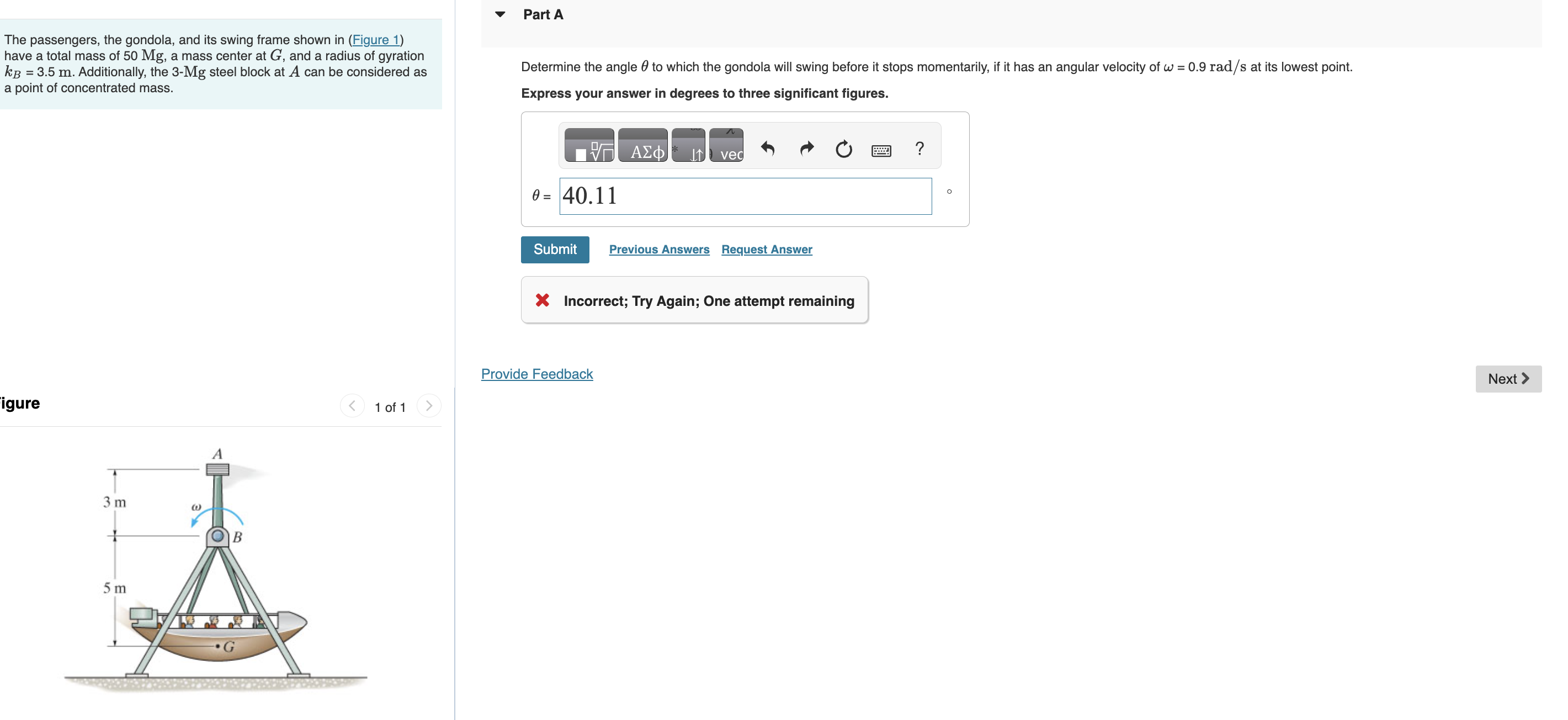 Solved The passengers, the gondola, and its swing frame | Chegg.com