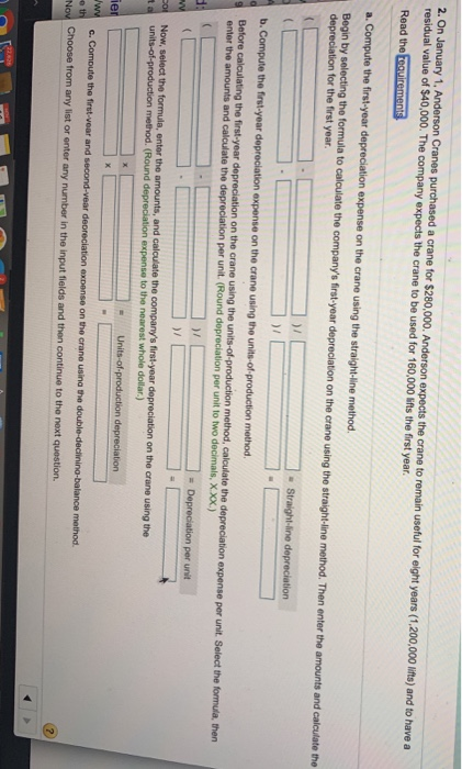 Solved 2. On January 1, Anderson Cranes purchased a crane | Chegg.com