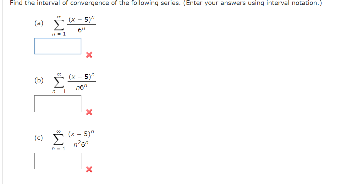Solved Find the interval of convergence of the following | Chegg.com