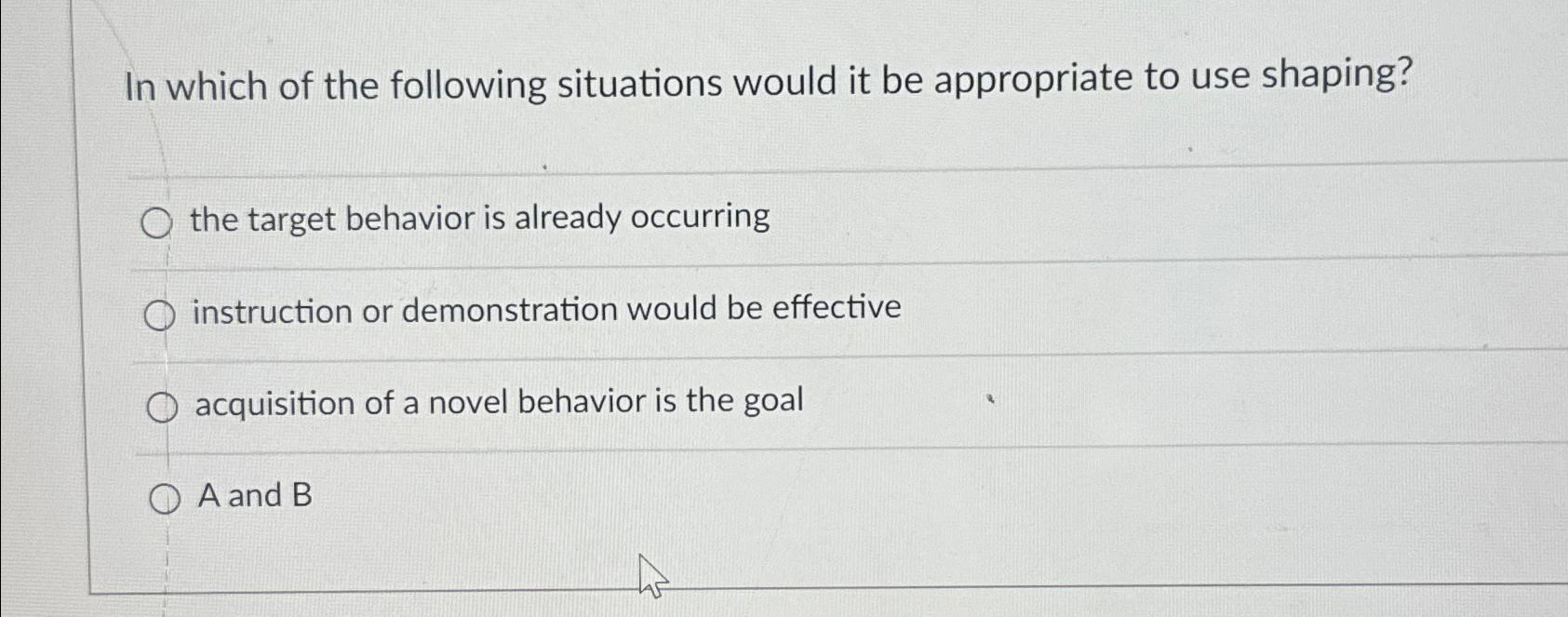 Solved In which of the following situations would it be | Chegg.com