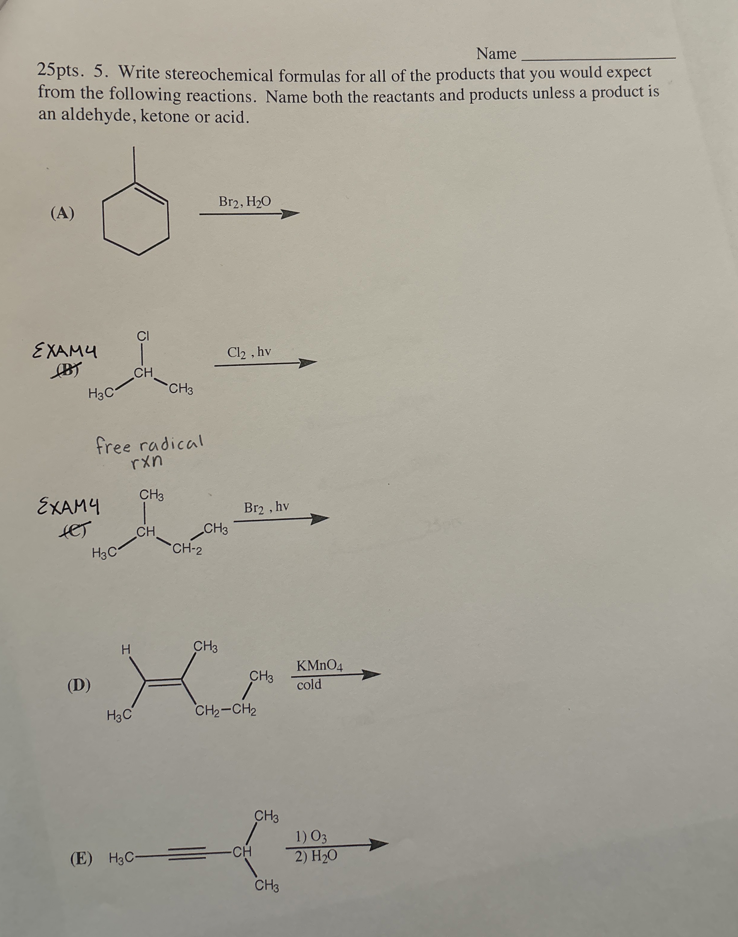 Solved by an EXPERT How to solve 25pts. 5. ﻿Write stereochemical formulas | Chegg.com