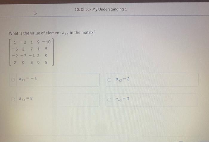 Solved 10. Check My Understanding 1 What is the value of | Chegg.com