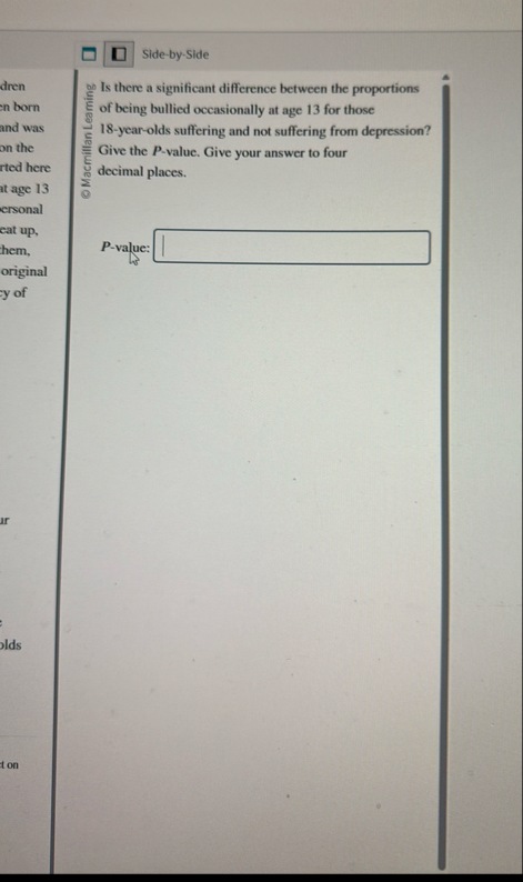 Solved Side-by-SideEo Is there a significant difference | Chegg.com