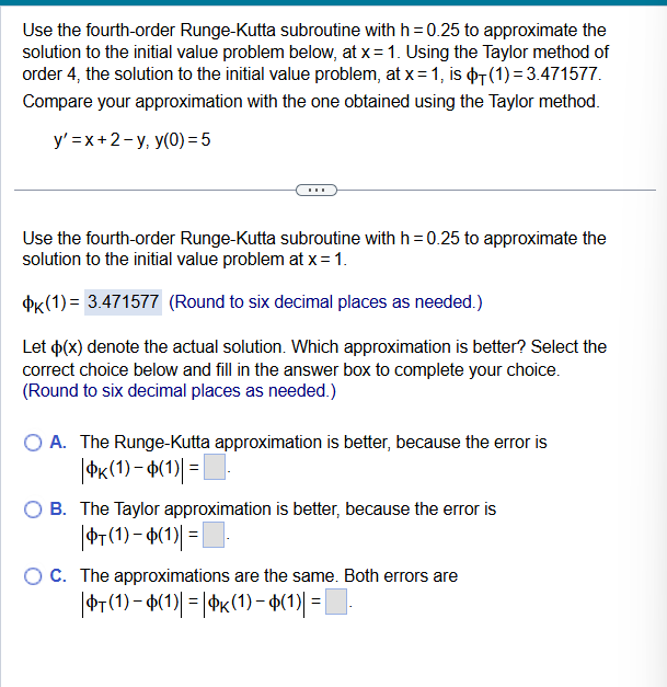 Solved Use the fourth-order Runge-Kutta subroutine with | Chegg.com