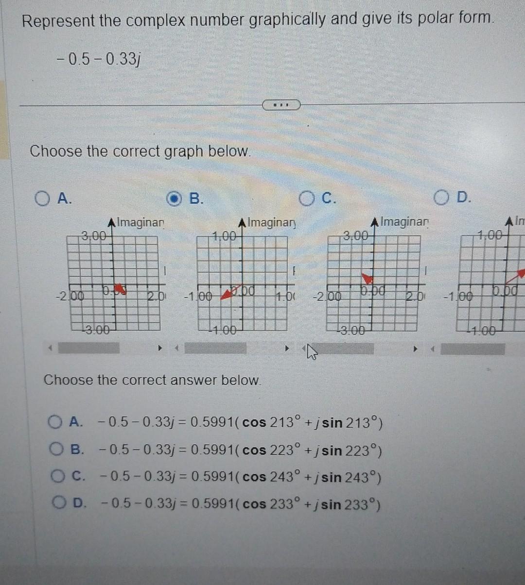 Solved Represent the complex number graphically and give its | Chegg.com