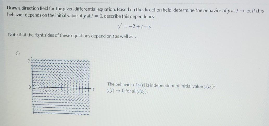 Solved Draw a direction field for the given differential | Chegg.com