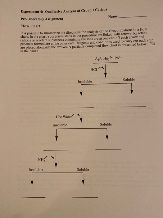 Solved Experiment 4: Qualitative Analysis of Group 1 Cations | Chegg.com Solved Experiment 4: Qualitative Analysis of Group 1 Cations | Chegg.com