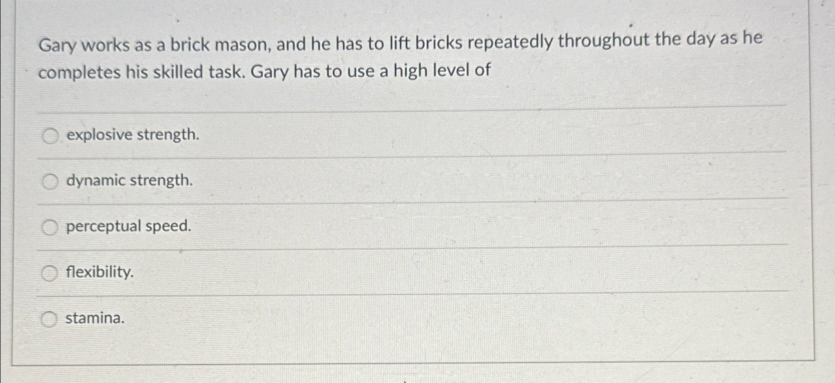 Solved Gary works as a brick mason, and he has to lift | Chegg.com