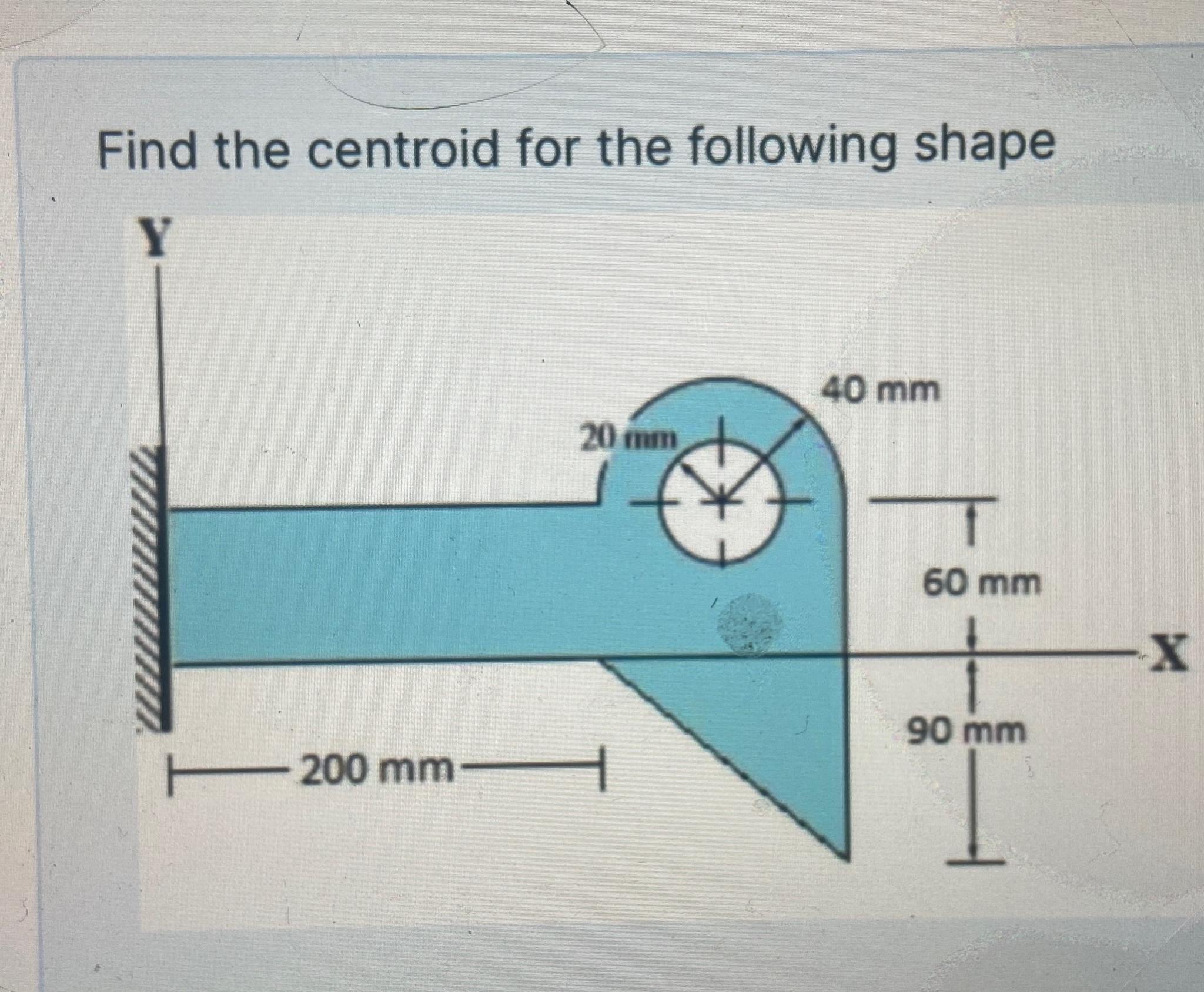 Solved Find the centroid for the following shape | Chegg.com