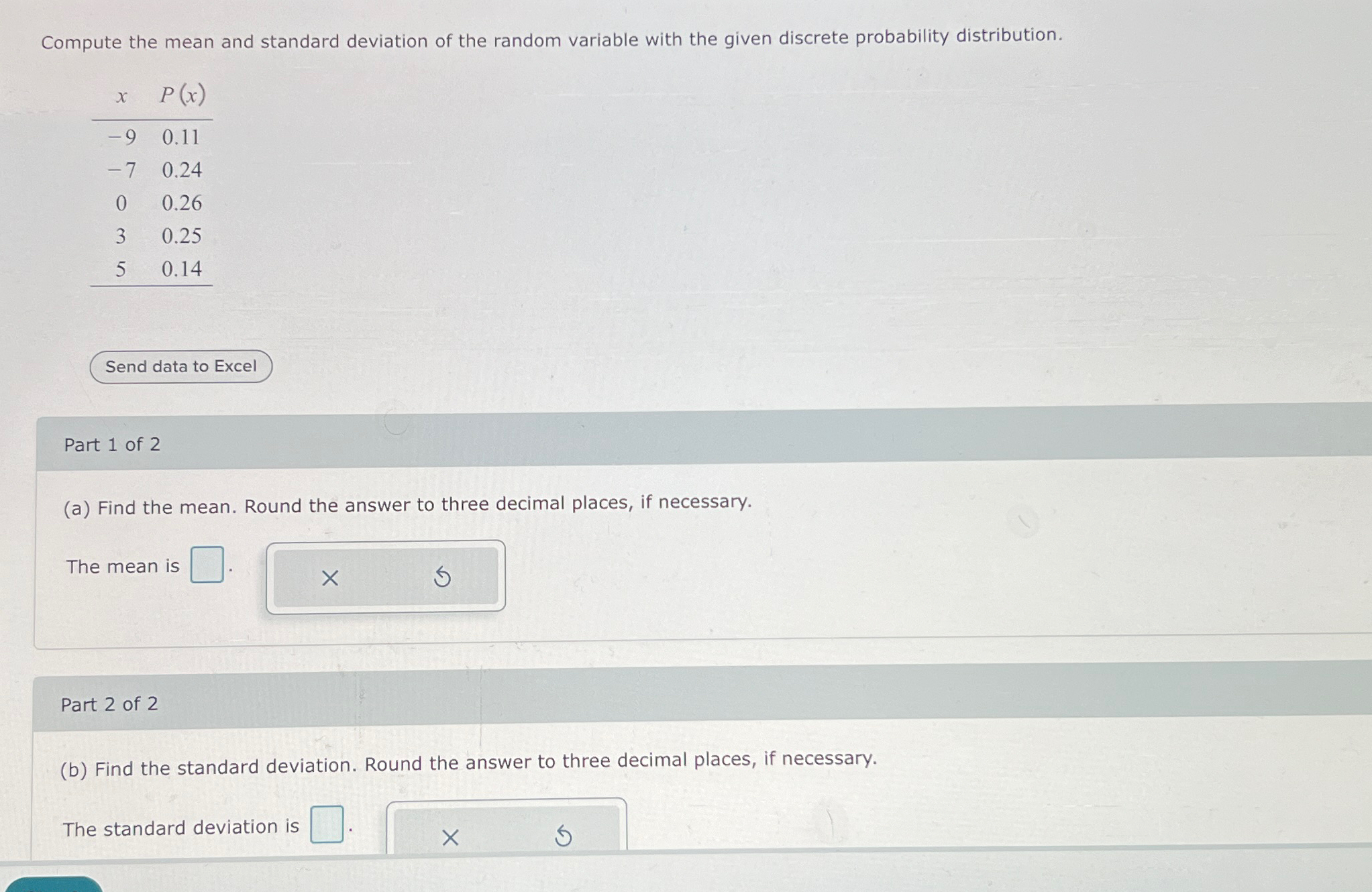Solved Compute the mean and standard deviation of the random | Chegg.com