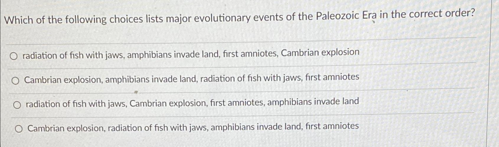 Solved Which of the following choices lists major | Chegg.com