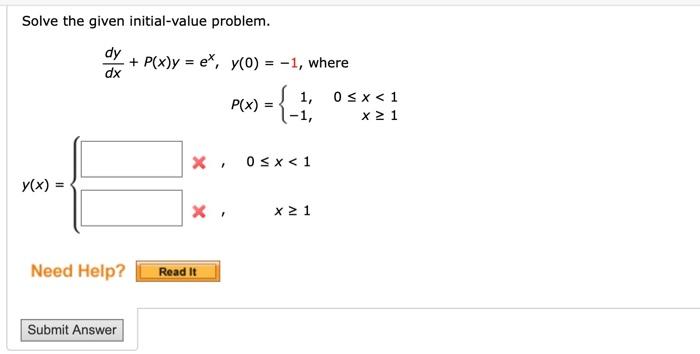 Solved Solve the given initial-value problem. | Chegg.com