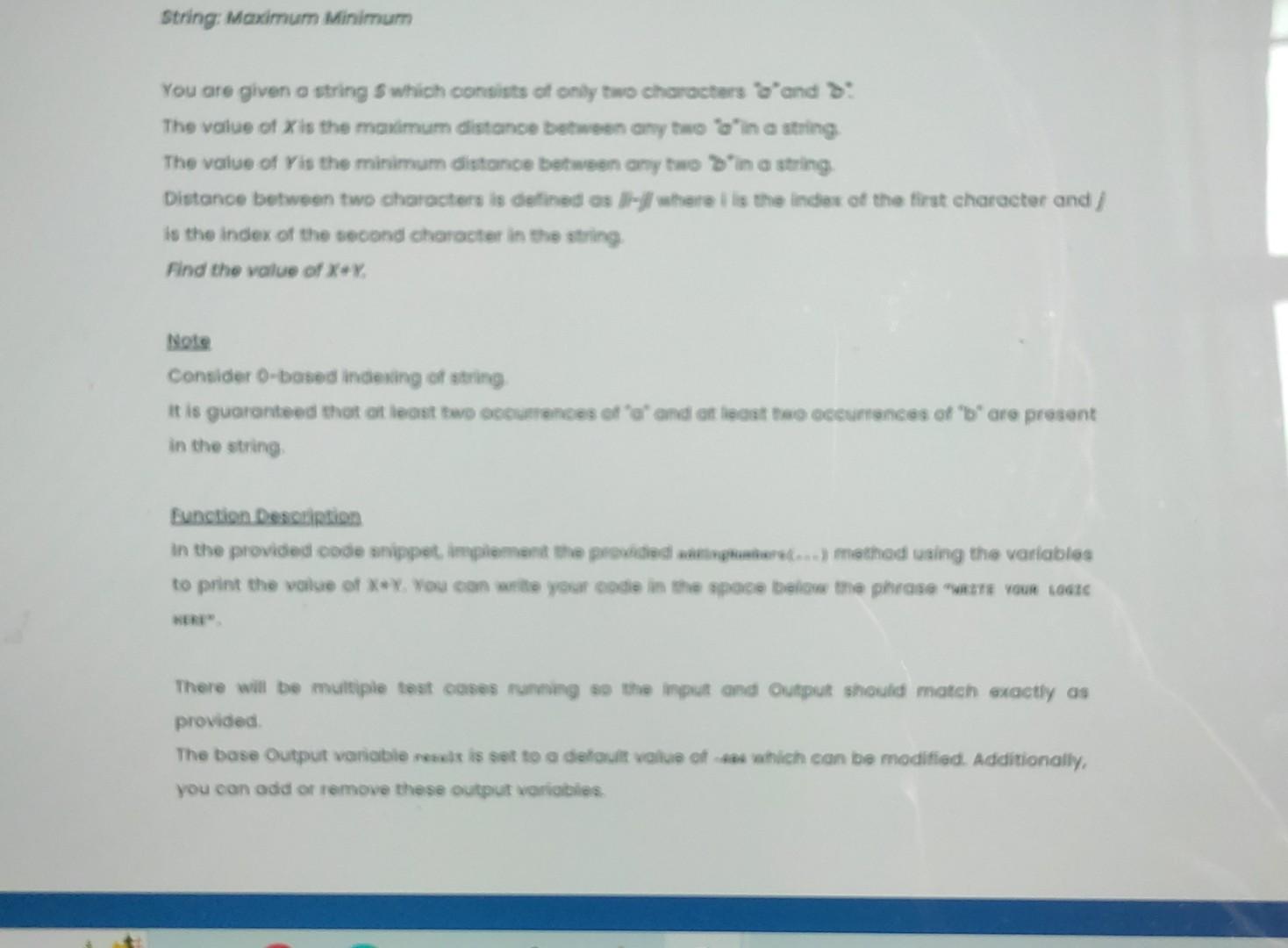 Solved You are given a string 5 which consists of only two | Chegg.com