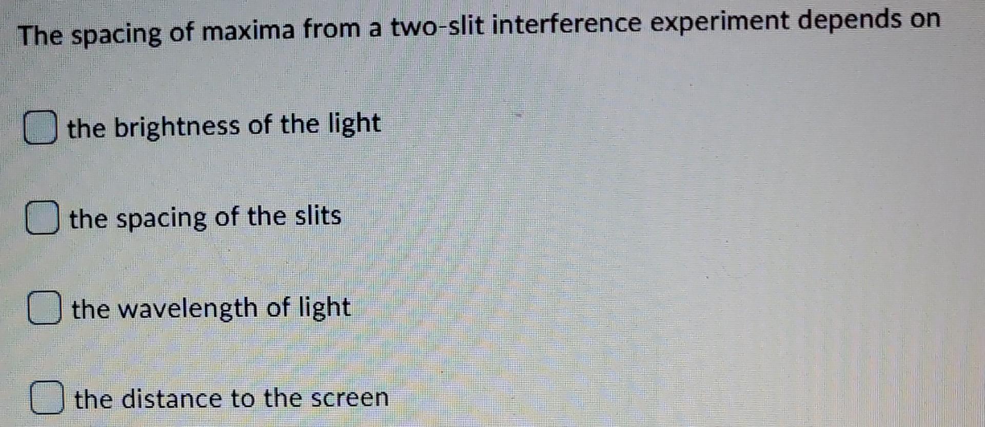 Solved The spacing of maxima from a two-slit interference | Chegg.com