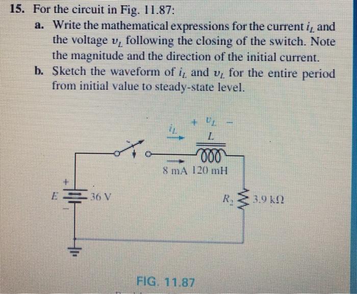 Solved 15. For the circuit in Fig. 11.87: a. Write the | Chegg.com