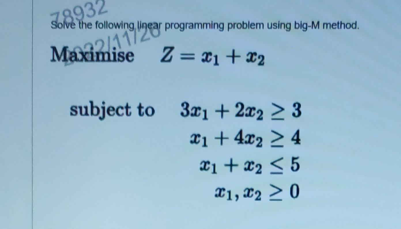 Solved Solve the following unear programming problem using | Chegg.com