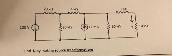 Solved Find i0 by making source transformations | Chegg.com