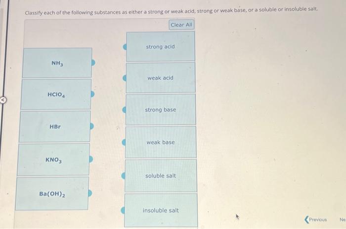 Solved Classify each of the following substances as either a | Chegg.com