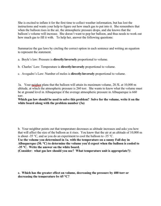 Solved Worksheet 5.a Pressure measurement and gas laws: | Chegg.com