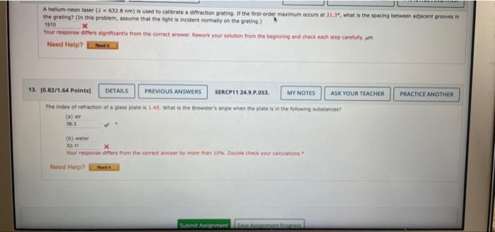 Solved A helium-neon laser (λ=632.8 nm) is used to calibrate | Chegg.com