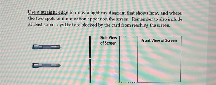 Solved Use a straight edge to draw a light ray diagram that | Chegg.com