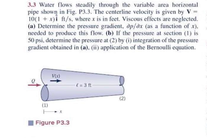 Solved 3.2 Air flows steadily along a streamline from point | Chegg.com