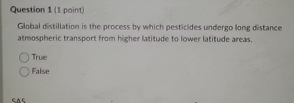 Solved Question 1 (1 ﻿point)Global distillation is the | Chegg.com