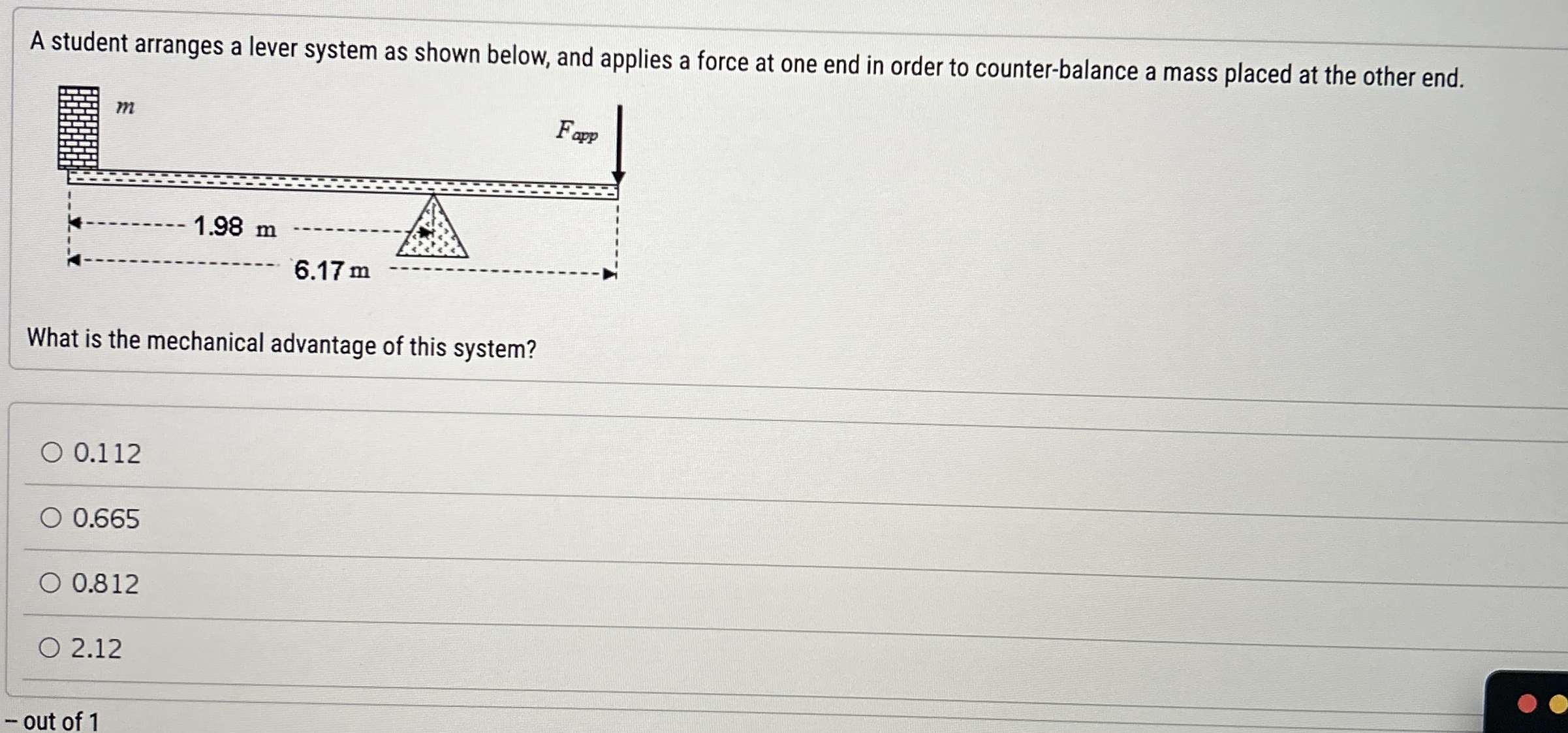 Solved A student arranges a lever system as shown below, and | Chegg.com