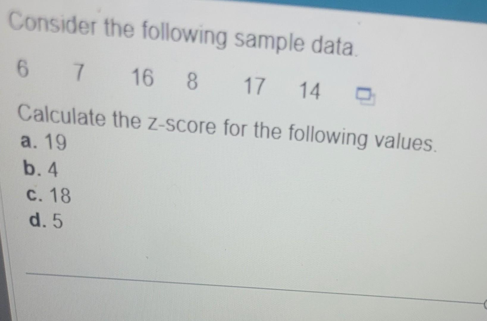 Solved Consider the following sample | Chegg.com