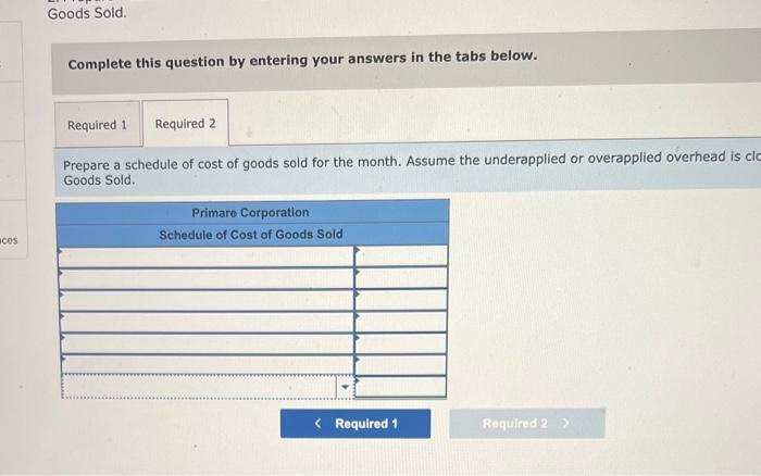 Solved Exercise 3-3 (Algo) Schedules of Cost of Goods | Chegg.com