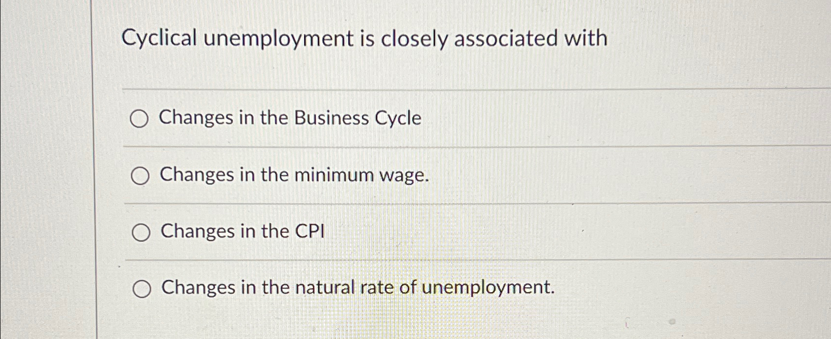 Solved Cyclical unemployment is closely associated | Chegg.com