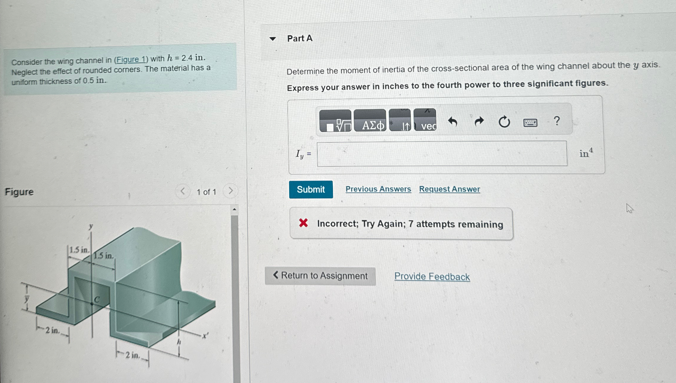 Solved Consider the wing channel in (Figure 1) ﻿with h=2.4 | Chegg.com