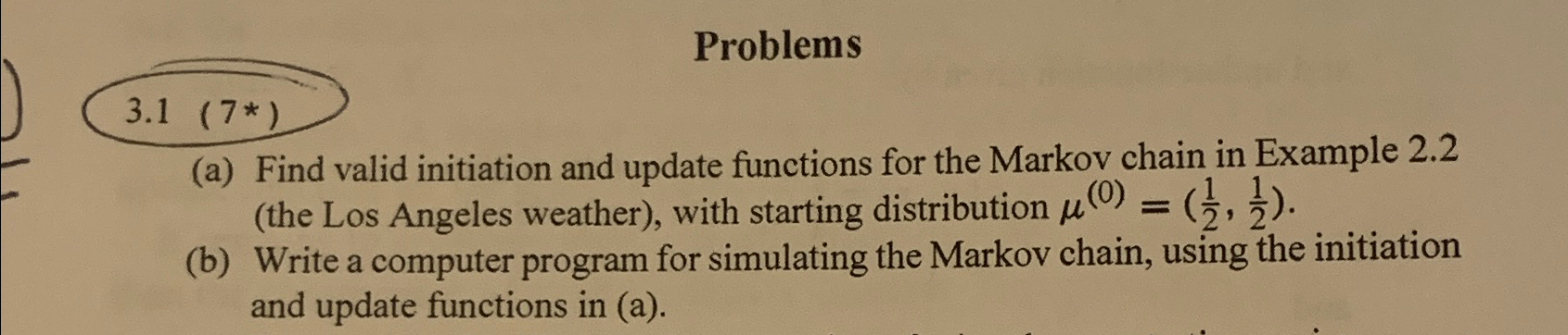 Solved Problems3.1(7**)(a) ﻿Find valid initiation and update | Chegg.com