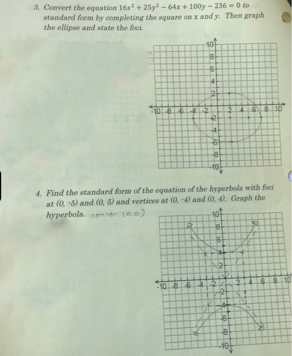 Solved 1. Graph the ellipse and locate the foci: 49x2 + 16y2 | Chegg.com