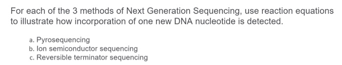 For each of the 3 methods of Next Generation | Chegg.com