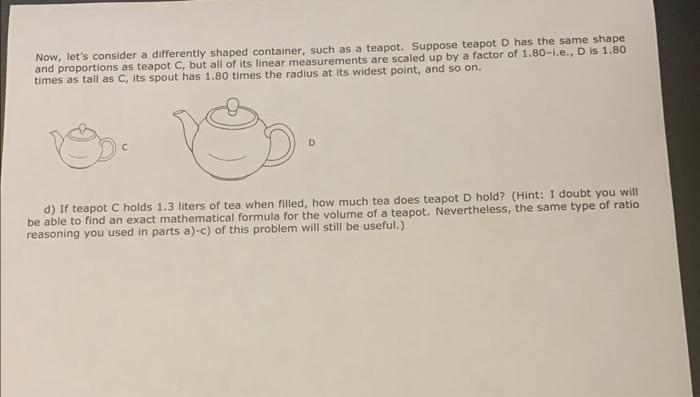 Solved 2. This is an example of a scaling problem, in which | Chegg.com