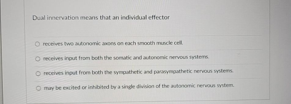 Solved Dual innervation means that an individual | Chegg.com