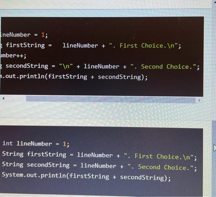 Solved Which of the following would output this to the | Chegg.com