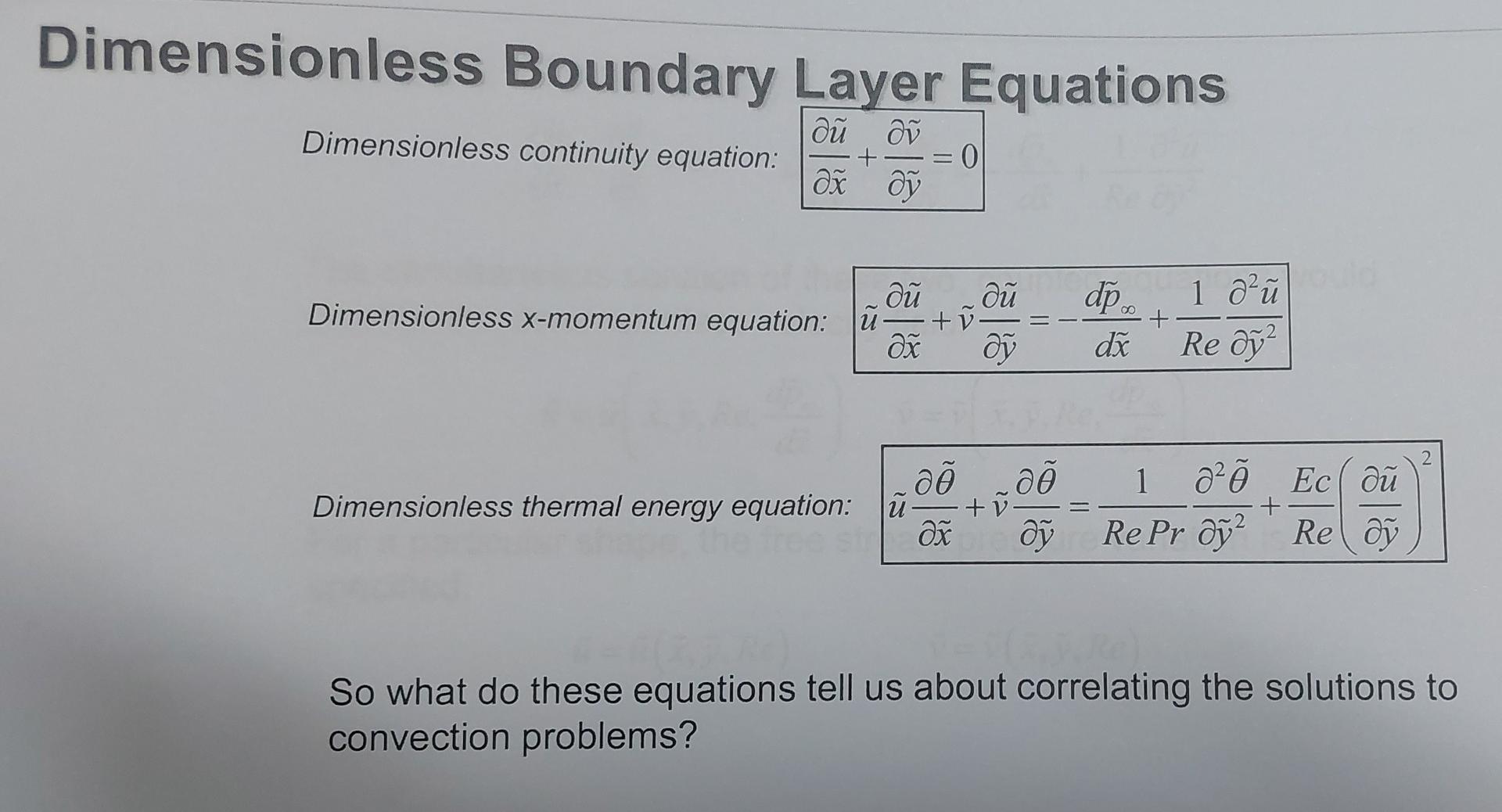 Solved imensionless Boundary Layer Equations Dimensionless | Chegg.com