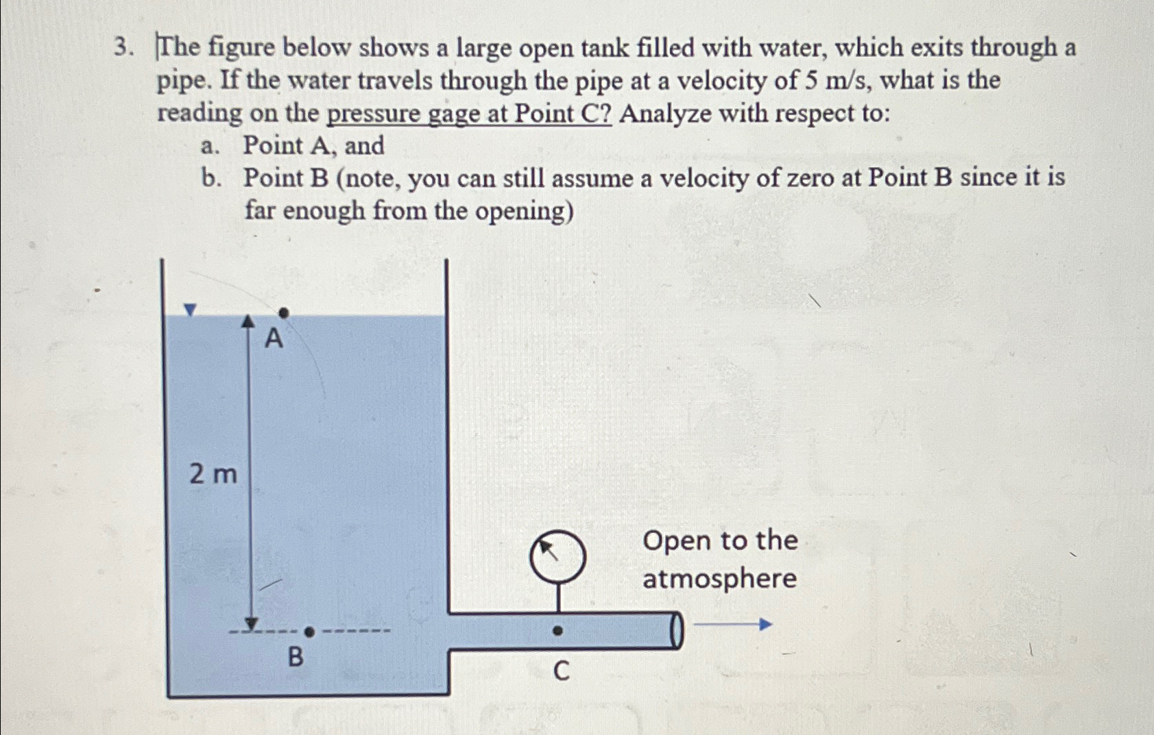 Solved The figure below shows a large open tank filled with | Chegg.com