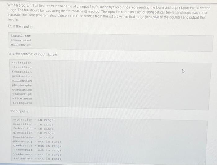 Solved Write a program that first reads in the name of an | Chegg.com