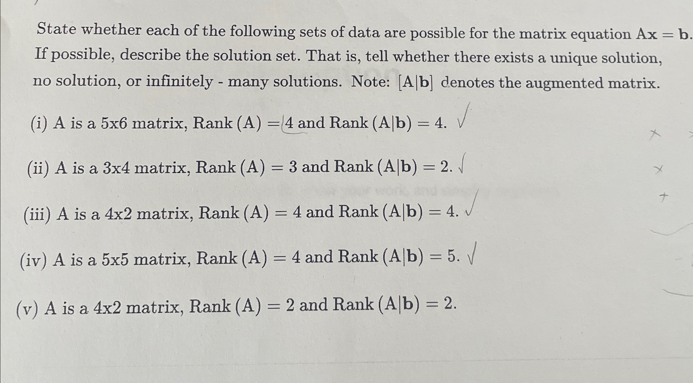 Solved State whether each of the following sets of data are | Chegg.com