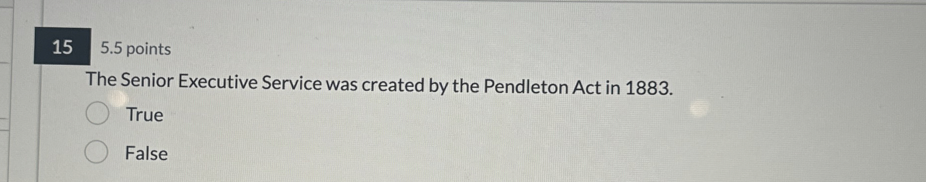 Solved 155.5 ﻿pointsThe Senior Executive Service was created | Chegg.com