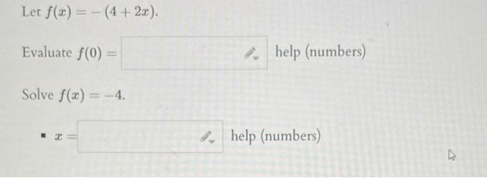 Solved Evaluate f(x)=−5x2+10x−4 at each of the following | Chegg.com