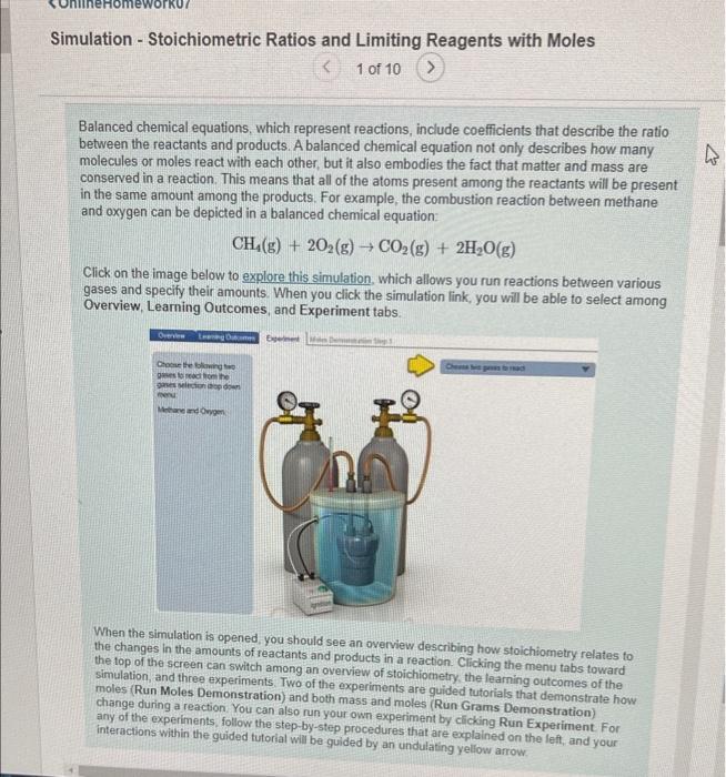 Solved Simulation - Stoichiometric Ratios and Limiting | Chegg.com